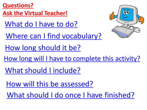 Virtual Teacher - writing skills, grammar | Teaching Resources