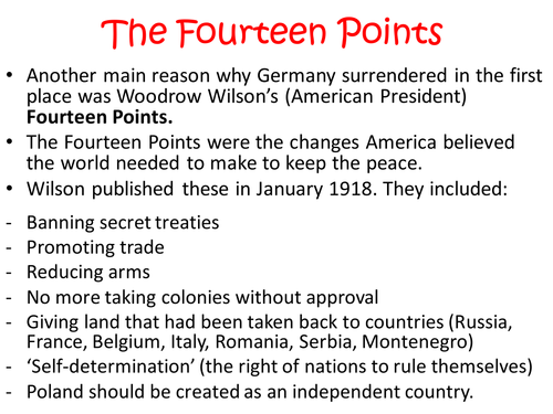 WWI Aims of the 'Big Three' Treaty of Versailles | Teaching Resources