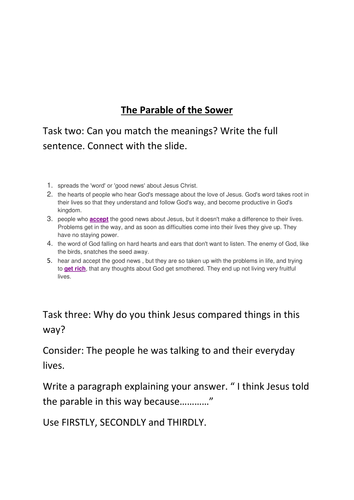 The Parable of the Sower | Teaching Resources