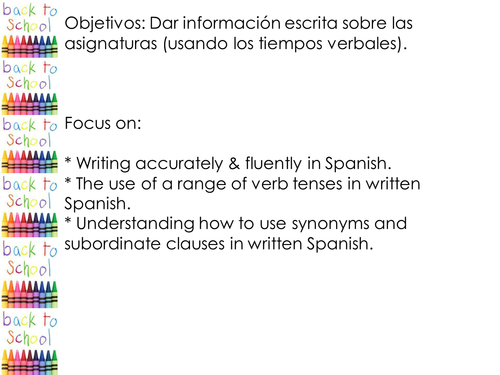 Spanish exercises about school subjects | Teaching Resources