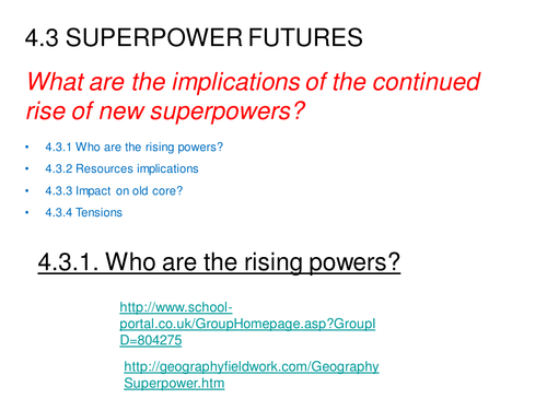 Superpowers (edexcel) | Teaching Resources