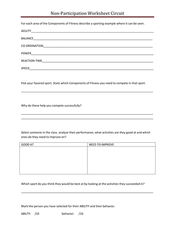 Non-Doer Worksheets | Teaching Resources