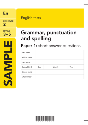 Grammar, punctuation & spelling sample assessment | Teaching Resources