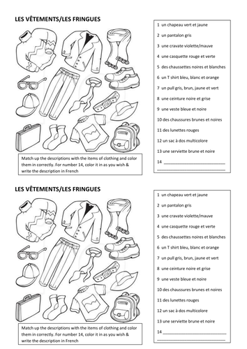 LES VETEMENTS clothes in French | Teaching Resources
