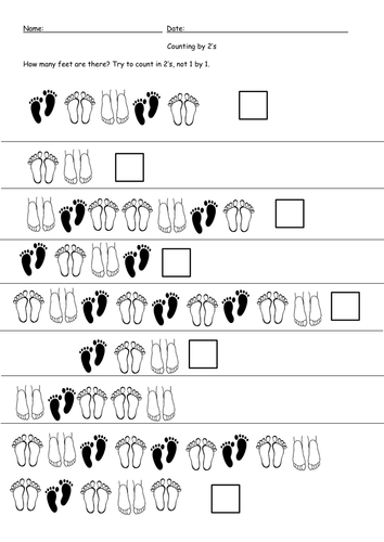 Numberline in 2s and 5s. + Count Feet | Teaching Resources