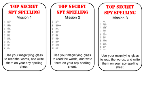 Spy Spelling - end of phase 3 phonics activity | Teaching Resources