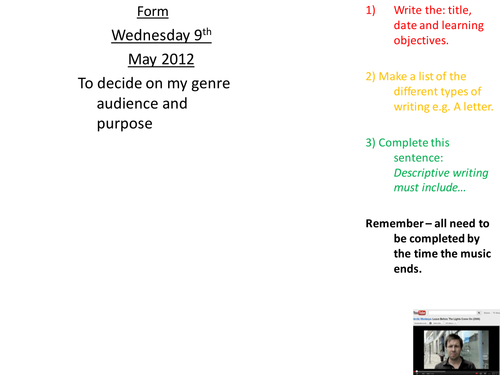 Creative Writing - Scene From A Film Lessons (7) | Teaching Resources