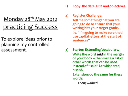 Creative Writing - Scene From A Film Lessons (7) | Teaching Resources