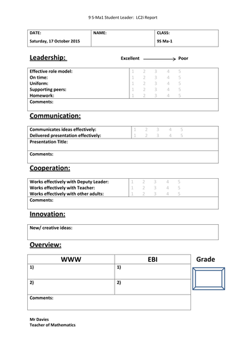 Student Leadership Scheme | Teaching Resources