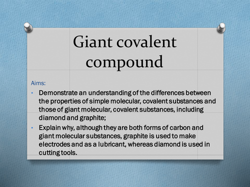 Giant covalent bonding - roving reporters | Teaching Resources