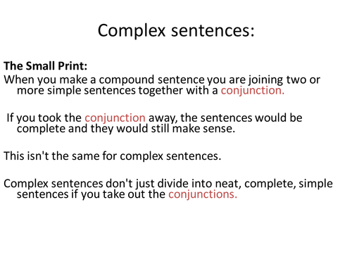 Complex Sentences - Poster / Brief | Teaching Resources