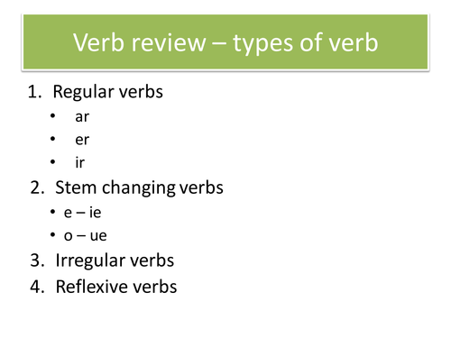 Present tense verb review | Teaching Resources