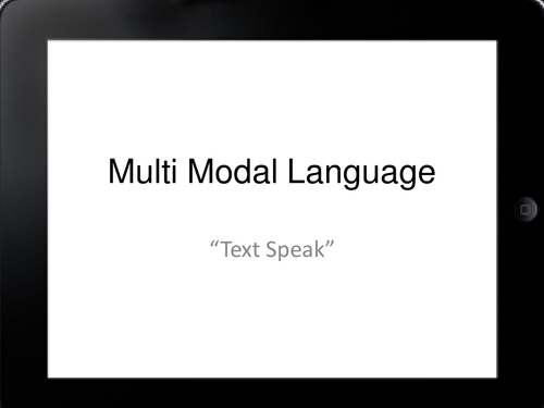 Introduction to multi-modal language | Teaching Resources