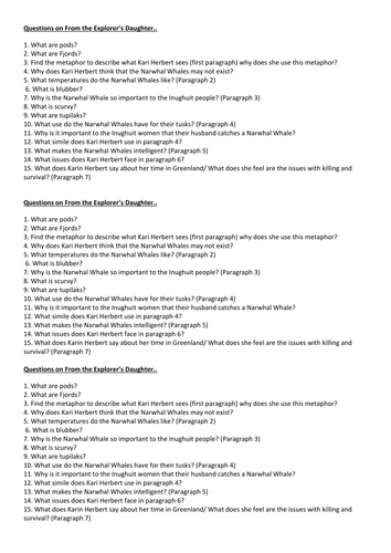 IGCSE Edexcel From an Explorer's Daughter | Teaching Resources