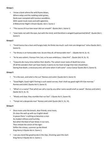 KS3 Shakespeare Introduction Lesson and Activities | Teaching Resources