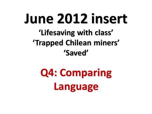 AQA GCSE English Lang. (H) - Reading: Question 4 | Teaching Resources