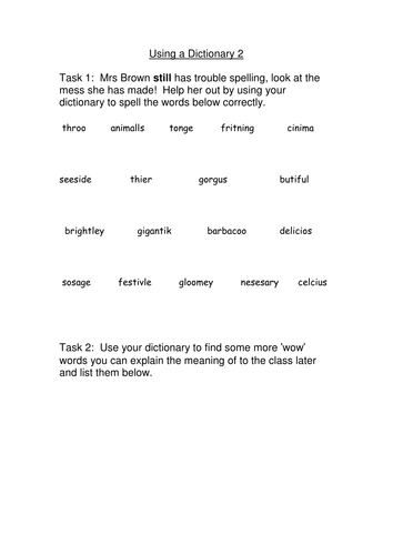 Using A Dictionary Teaching Resources