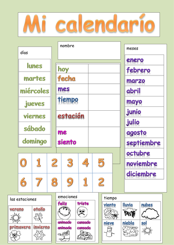 My Spanish Calendar | Teaching Resources
