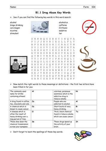 B1.1 Drug abuse for SEN | Teaching Resources