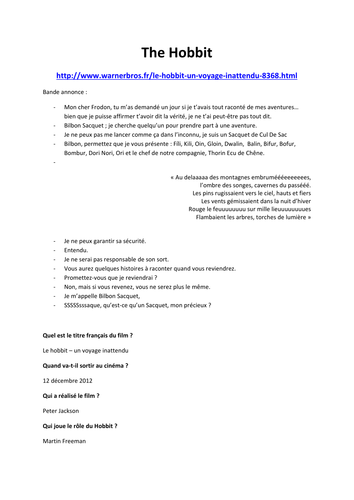 The Hobbit | Teaching Resources