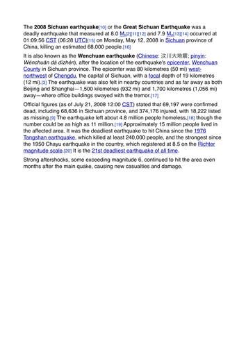 Earthquake relief aid student campaign group task | Teaching Resources