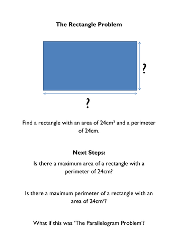 Area Problems | Teaching Resources