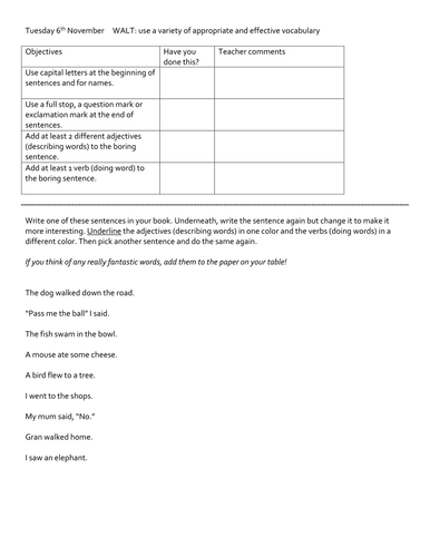 Back to Basics VCOP Plans | Teaching Resources
