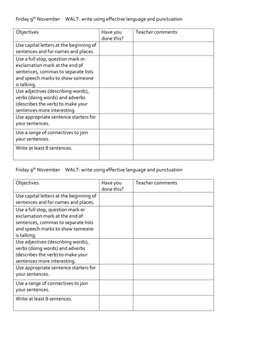 Back to Basics VCOP Plans | Teaching Resources