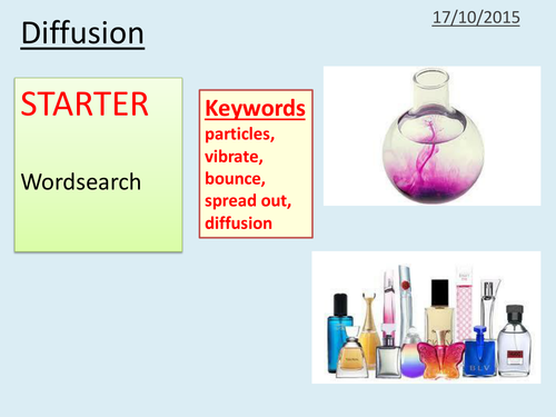 Particles lesson 2 KS3 Year 7 - Diffusion | Teaching Resources