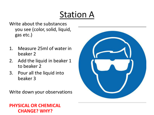 Carousel/stations physical chemical changes | Teaching Resources