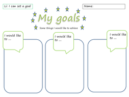 My goals worksheet | Teaching Resources
