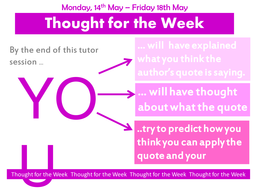 Thought for the Week | Teaching Resources