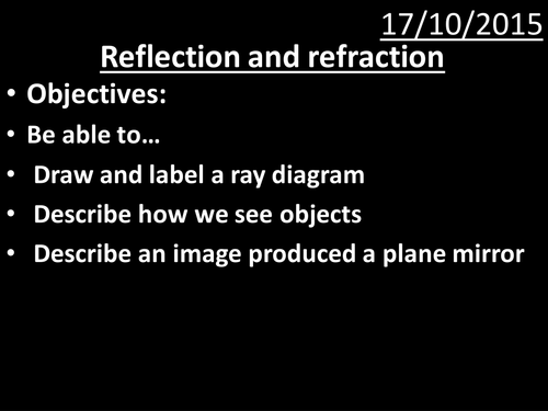 Aqa Gcse Physics P1 Reflection Refraction Ppt Teaching Resources