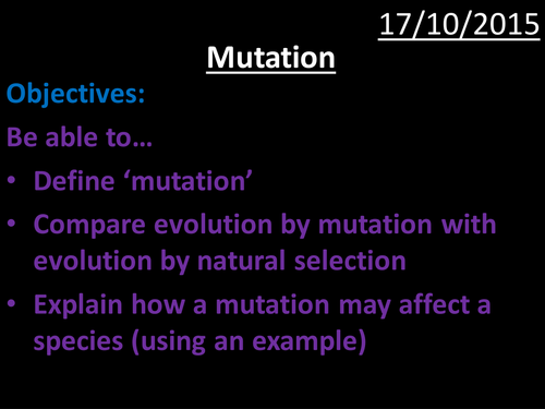 AQA GCSE Biology B1 mutation PPT | Teaching Resources
