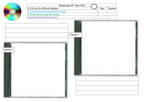Design a CD cover | Teaching Resources