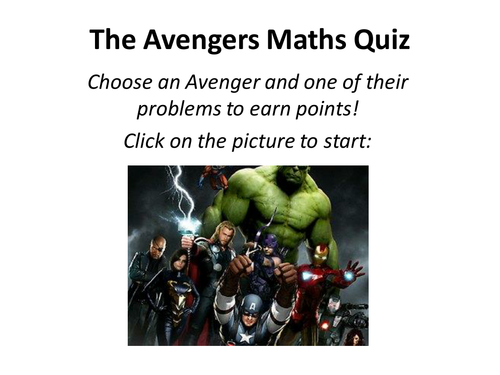The Avengers Assemble for a Math Quiz | Teaching Resources