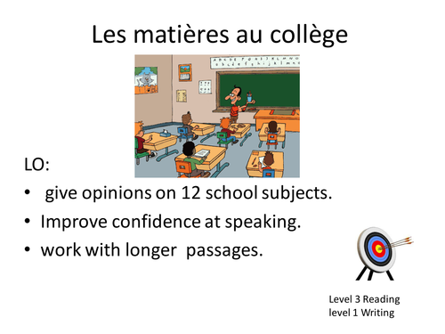 les matieres au college | Teaching Resources