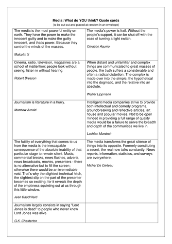 Media Manipulation: Unit Outline | Teaching Resources